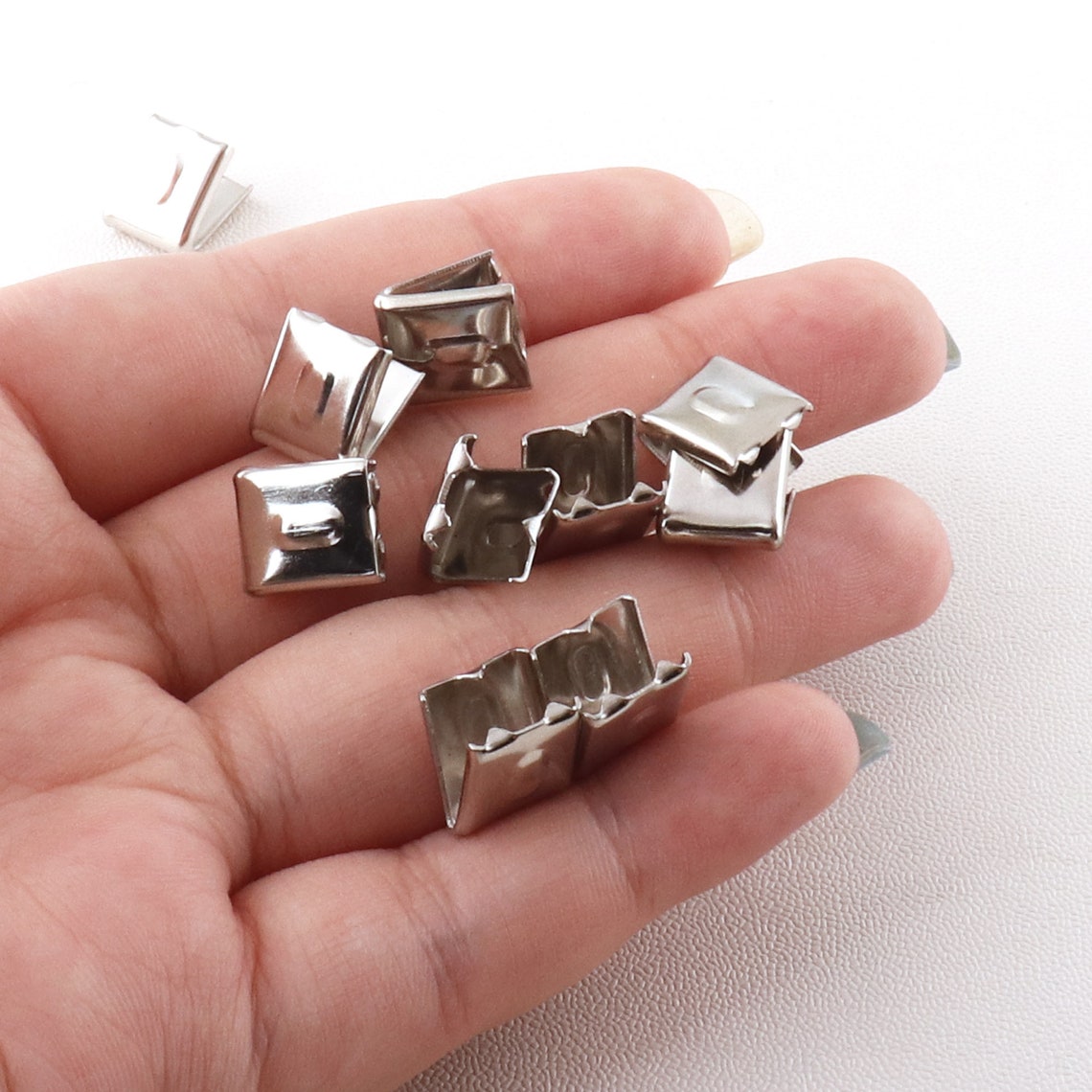 Silver Ribbon Crimp 9mm Ends Fasteners Clasp Ribbon Crimps | Etsy