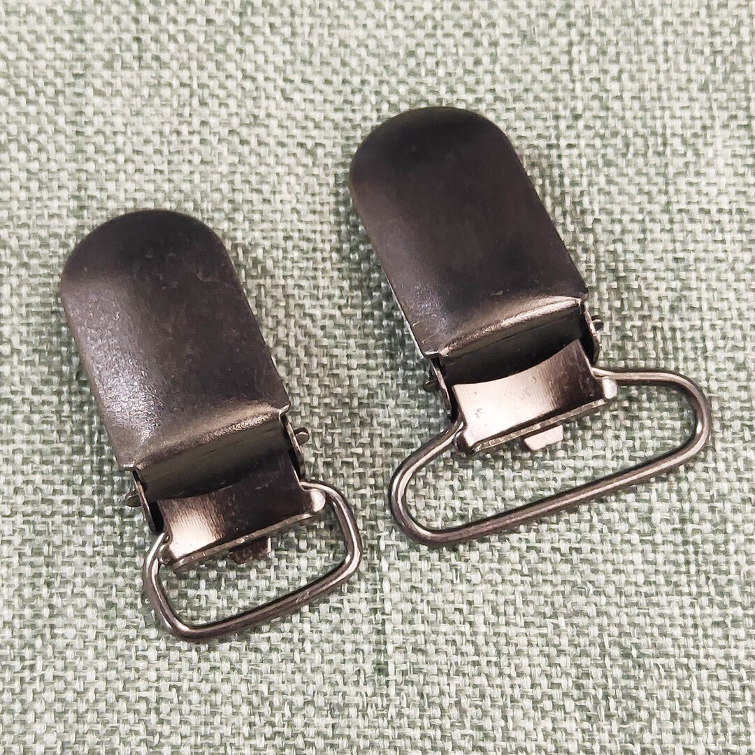 Suspender Clips 1 Inch Pacifier Clips Gunmetal Metal Pacifier Holder ...