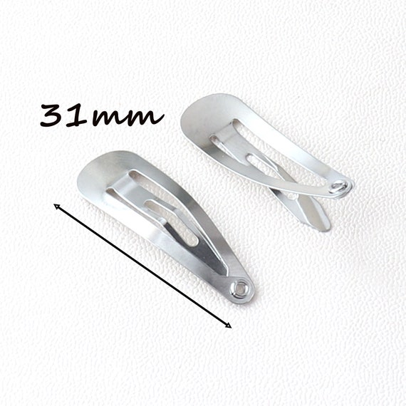 Metal/Chain Bridal Hair Hair Clips 50 PCS Silver Metal Snap Hair Clips ...