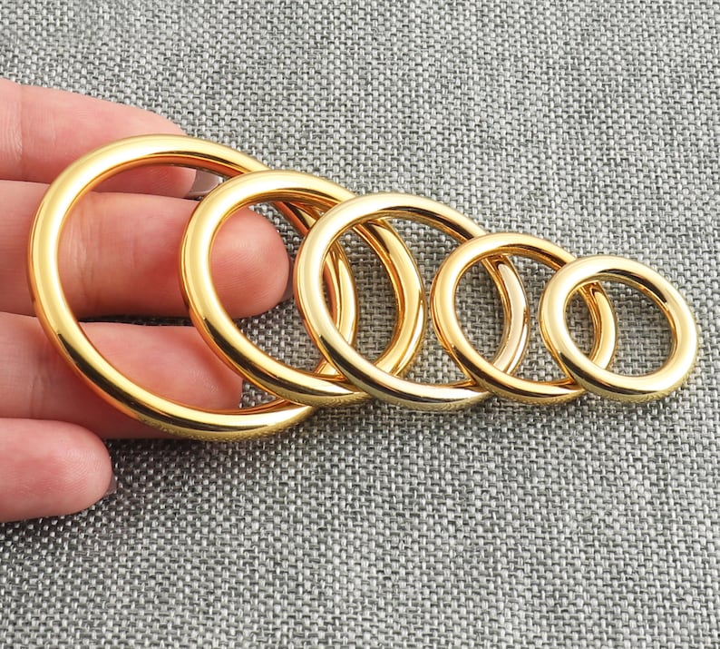 Gold O Ring CHOOSE YOUR SIZE 14/19/24/25/35mm Non Welded O Loop O Rings ...