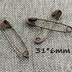 Antique Bronze Safety Pins Small Needles 31mm Brooch Kilt Pins Bulk ...