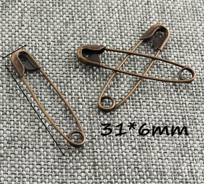 Antique Bronze Safety Pins Small Needles 31mm Brooch Kilt Pins - Etsy