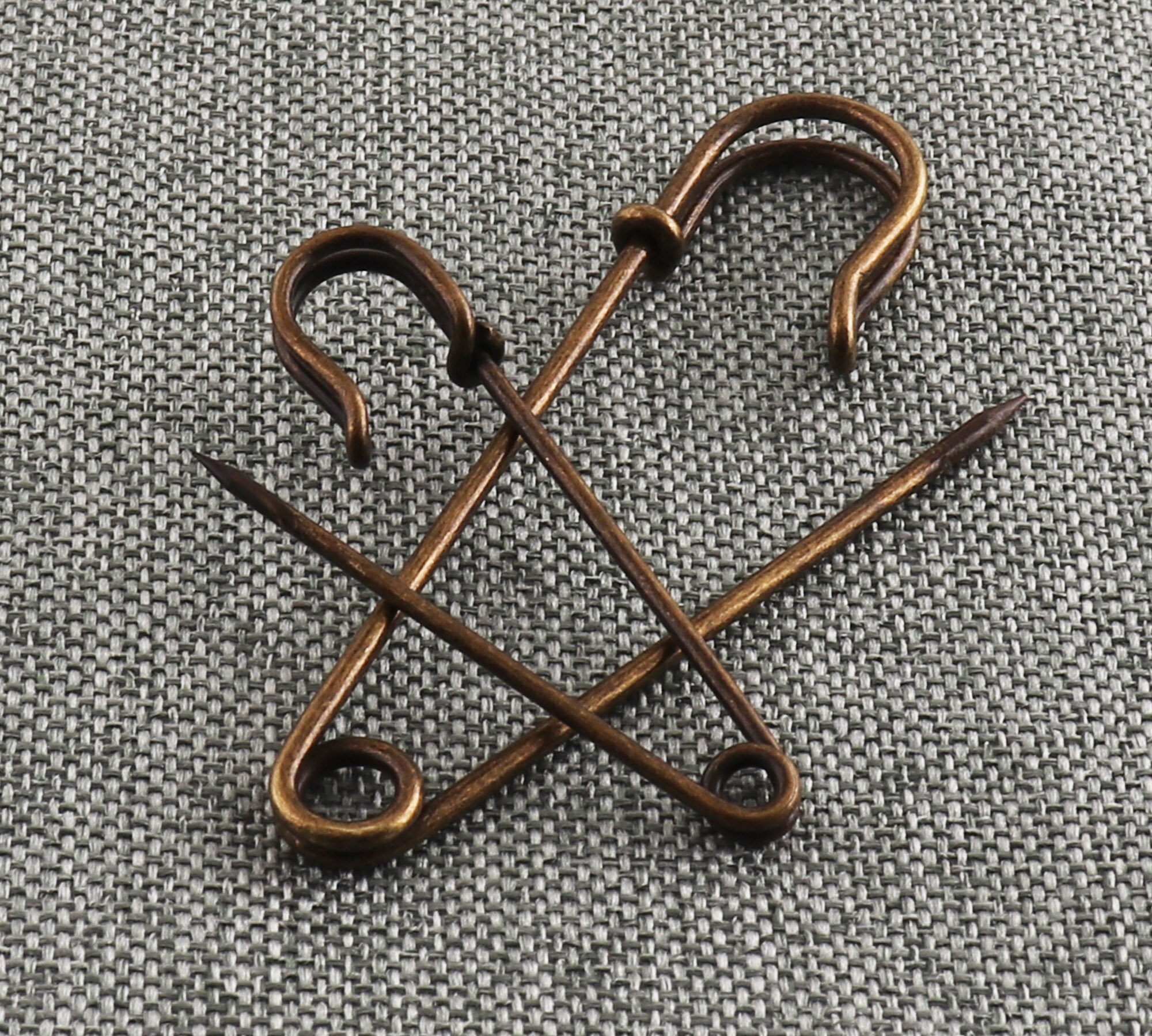 Brooch Pins Antique Brass Needle Large Metal Safety Pins | Etsy