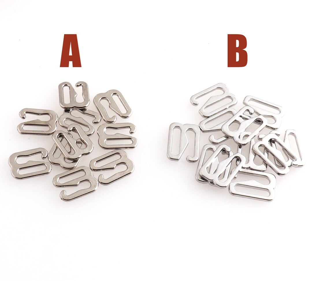 CHOOSE YOUR Size-bra Slider Hooks Silver 8/10mm Free Front Closing Bra ...