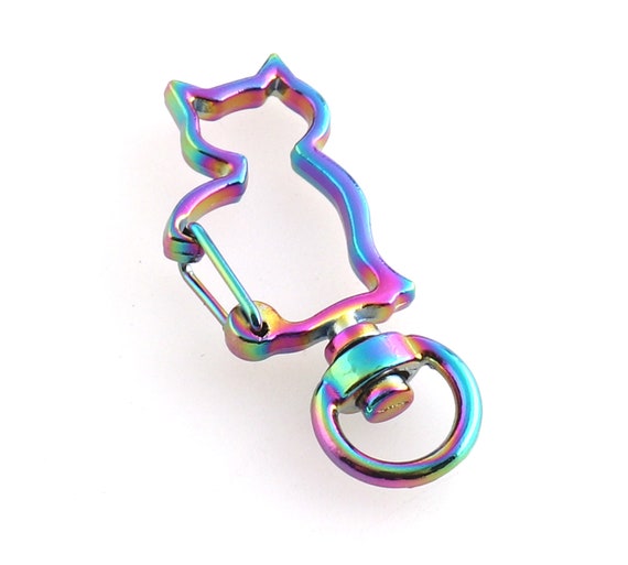 Swivel Clasp Rainbow Snap Hook Cat Shaped 9mm Inner Lobster | Etsy