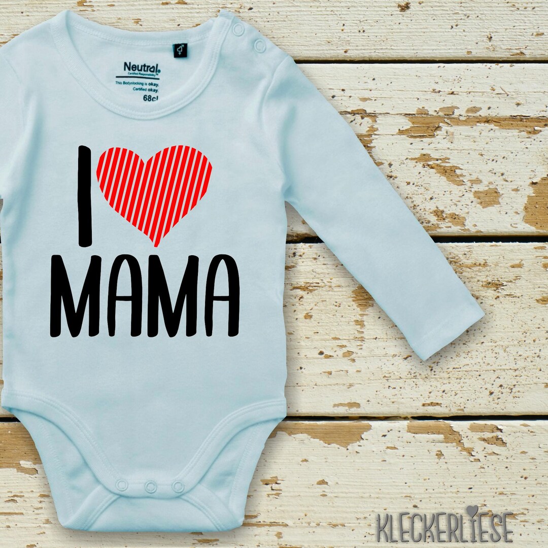 Long-sleeved Baby Body i Love Mama Fair Wear - Etsy UK