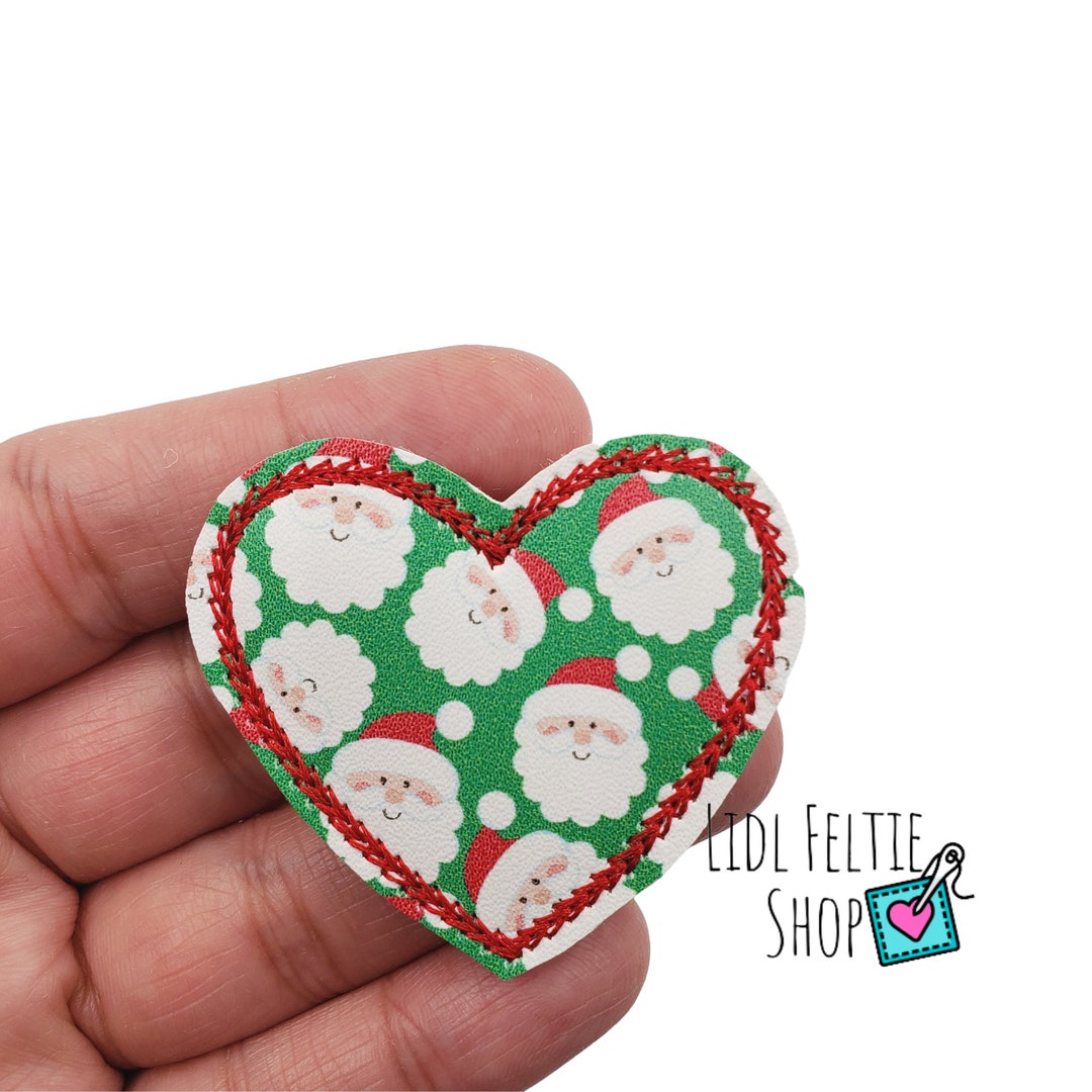 Santa Heart Felties, Christmas Felties, Holiday Felties, Winter Felties ...
