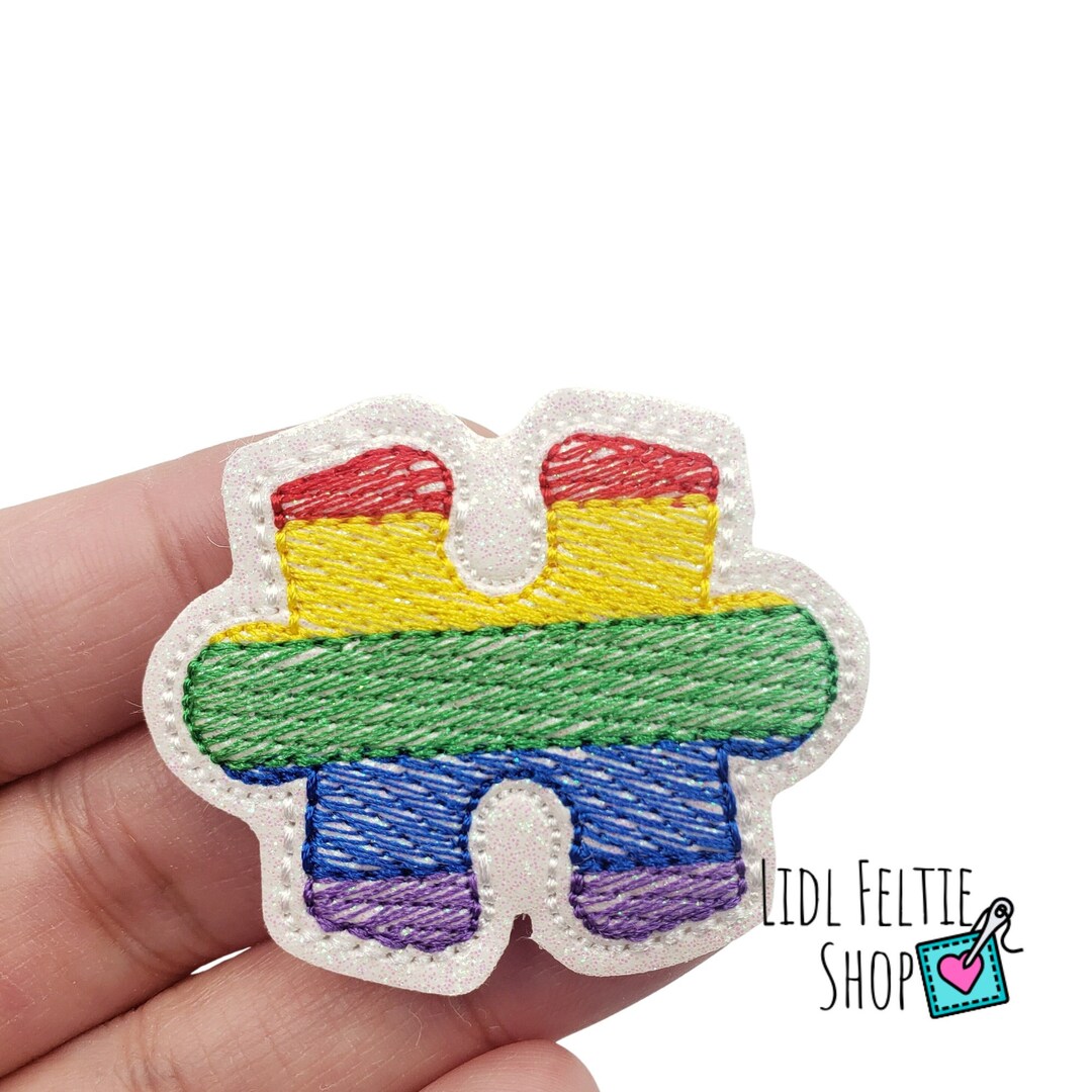 Autism Awareness Rainbow Puzzle Piece, Autism Awareness Felties ...