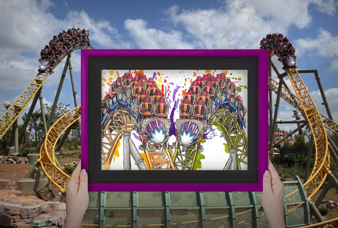 Stardust Racers Inspired Artwork - A5 Rollercoaster Watercolour Print ...