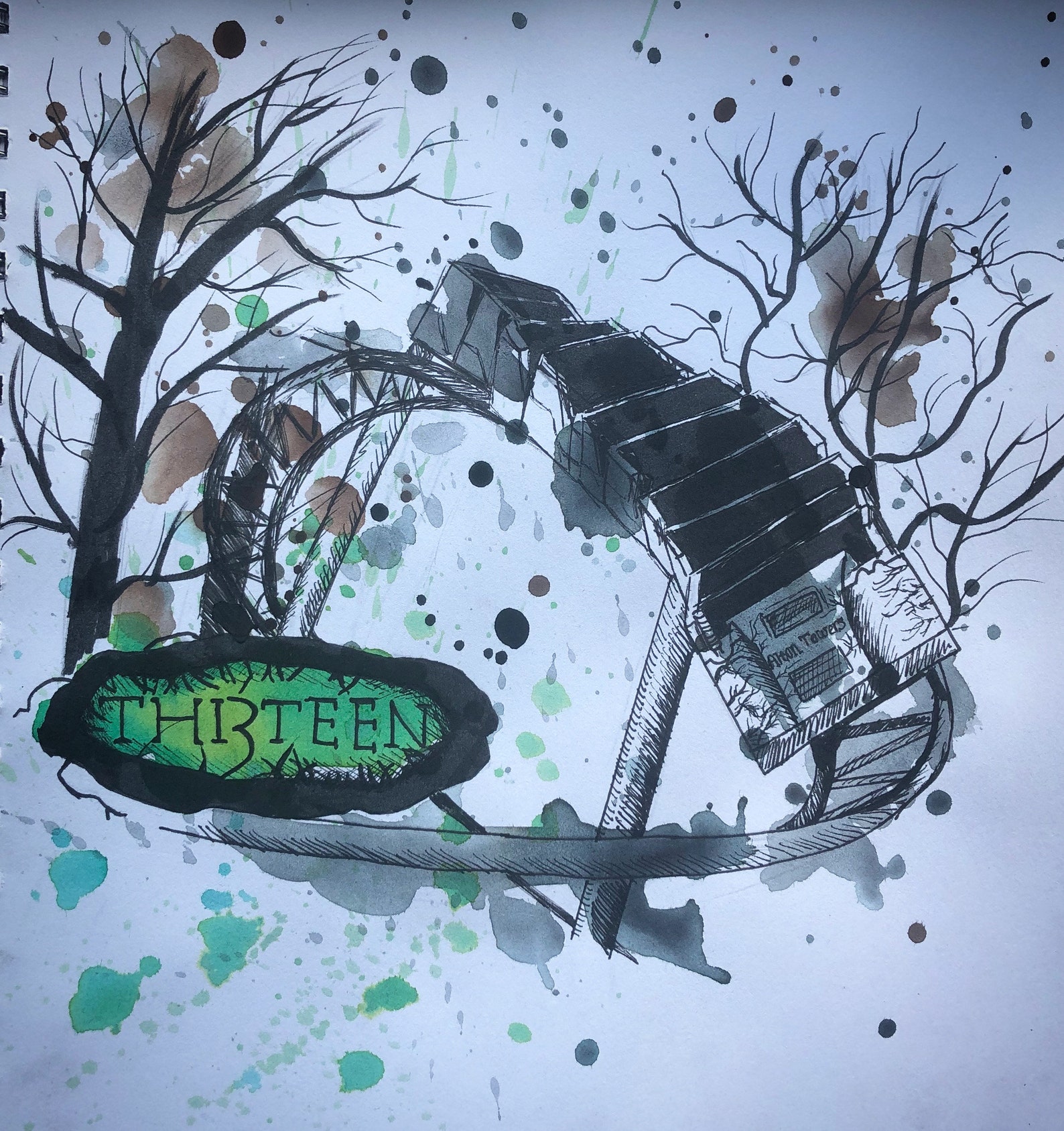 TH13TEEN A5 Print Alton Towers Rollercoaster Watercolour - Etsy Singapore