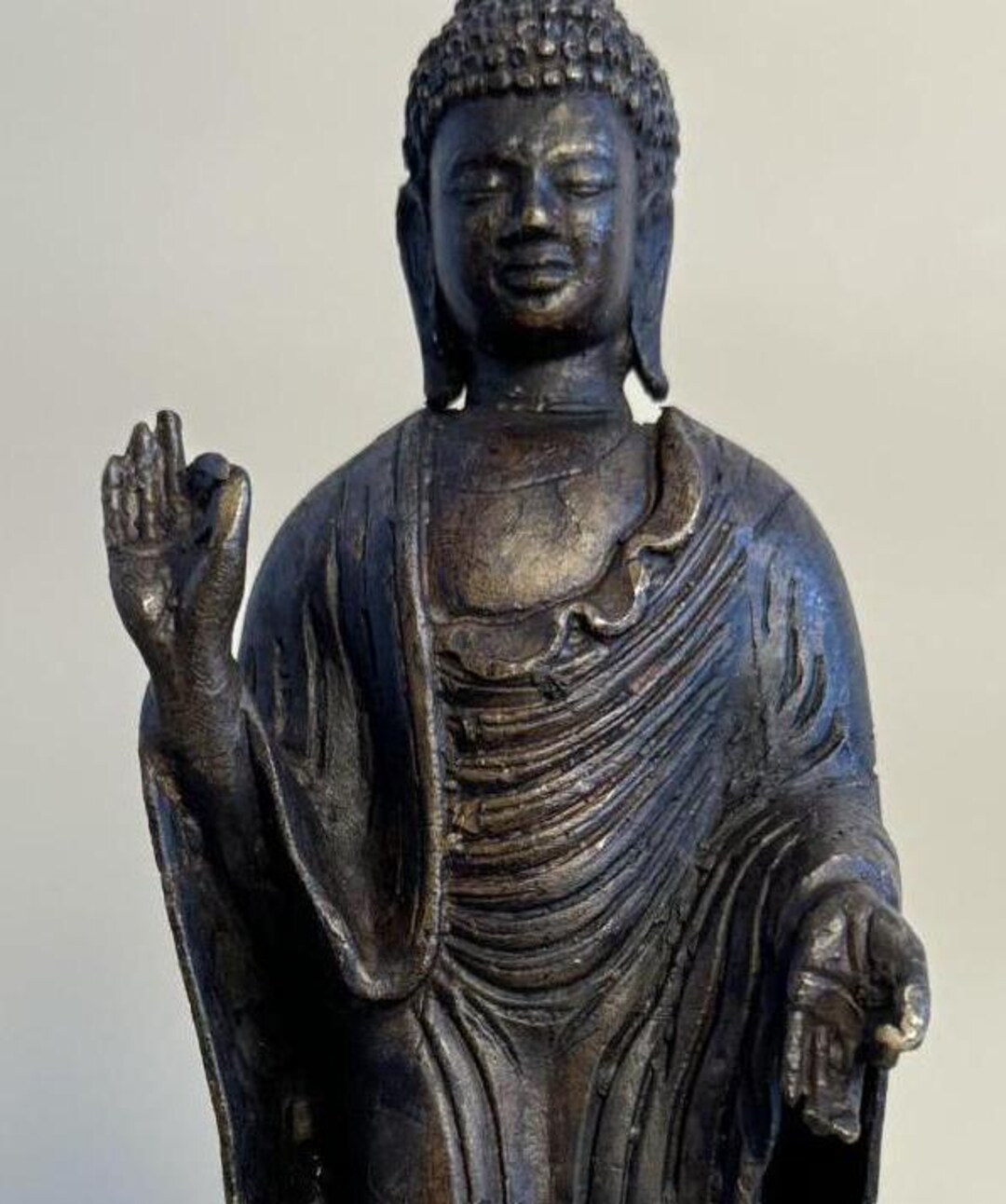 19th Century Japanese Antique Standing Amitabha Buddha Statue / With ...