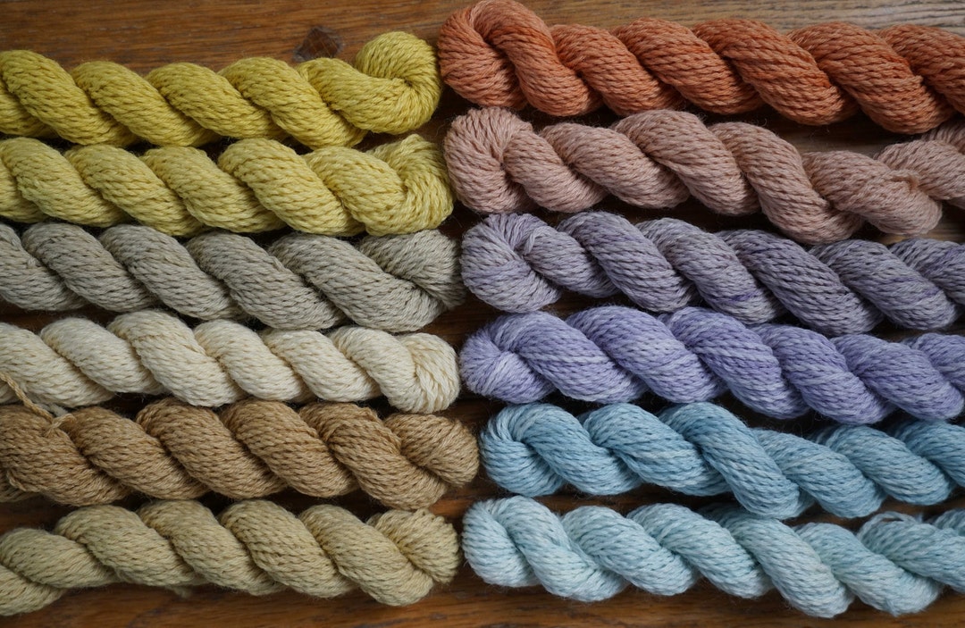 Naturally Dyed Fingering + DK Weight Wool Yarn in 15 G Mini Skeins ...