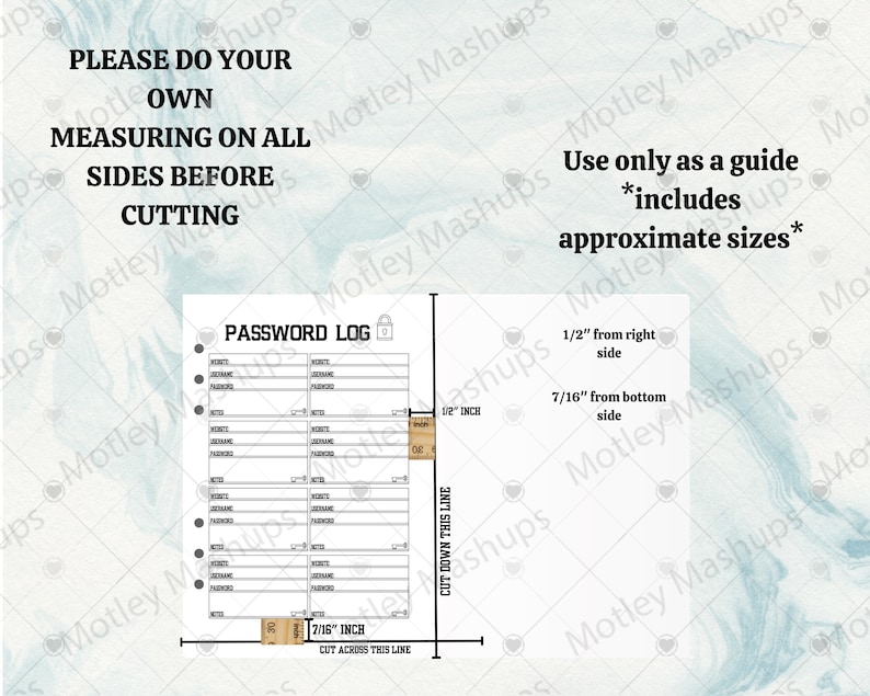 Printable Password Log Template, A5 Planner Insert (PDF) - Etsy