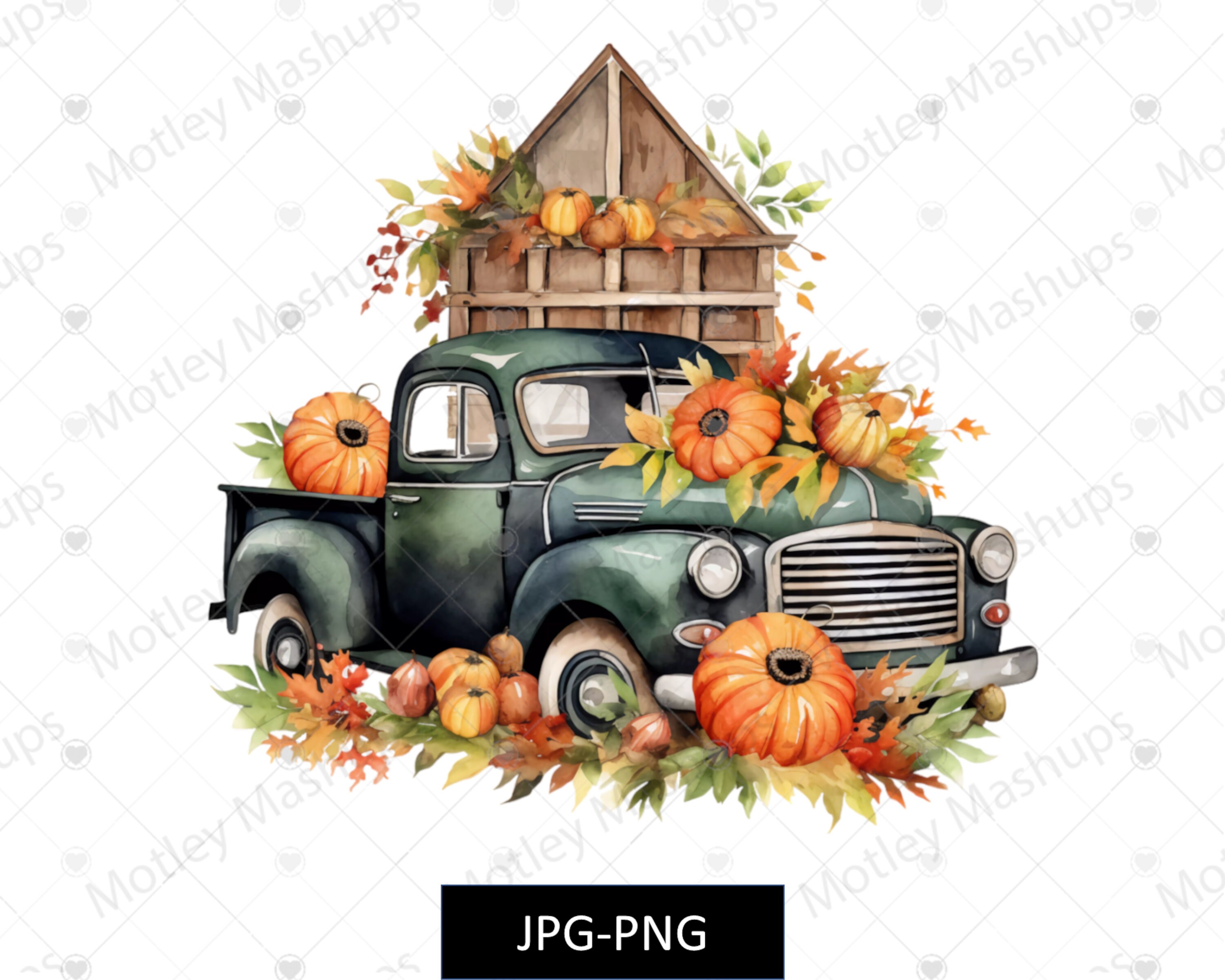 Fall Truck PNG, Fall Vintage Trucks, Vintage Fall Truck Bundle, Fall ...