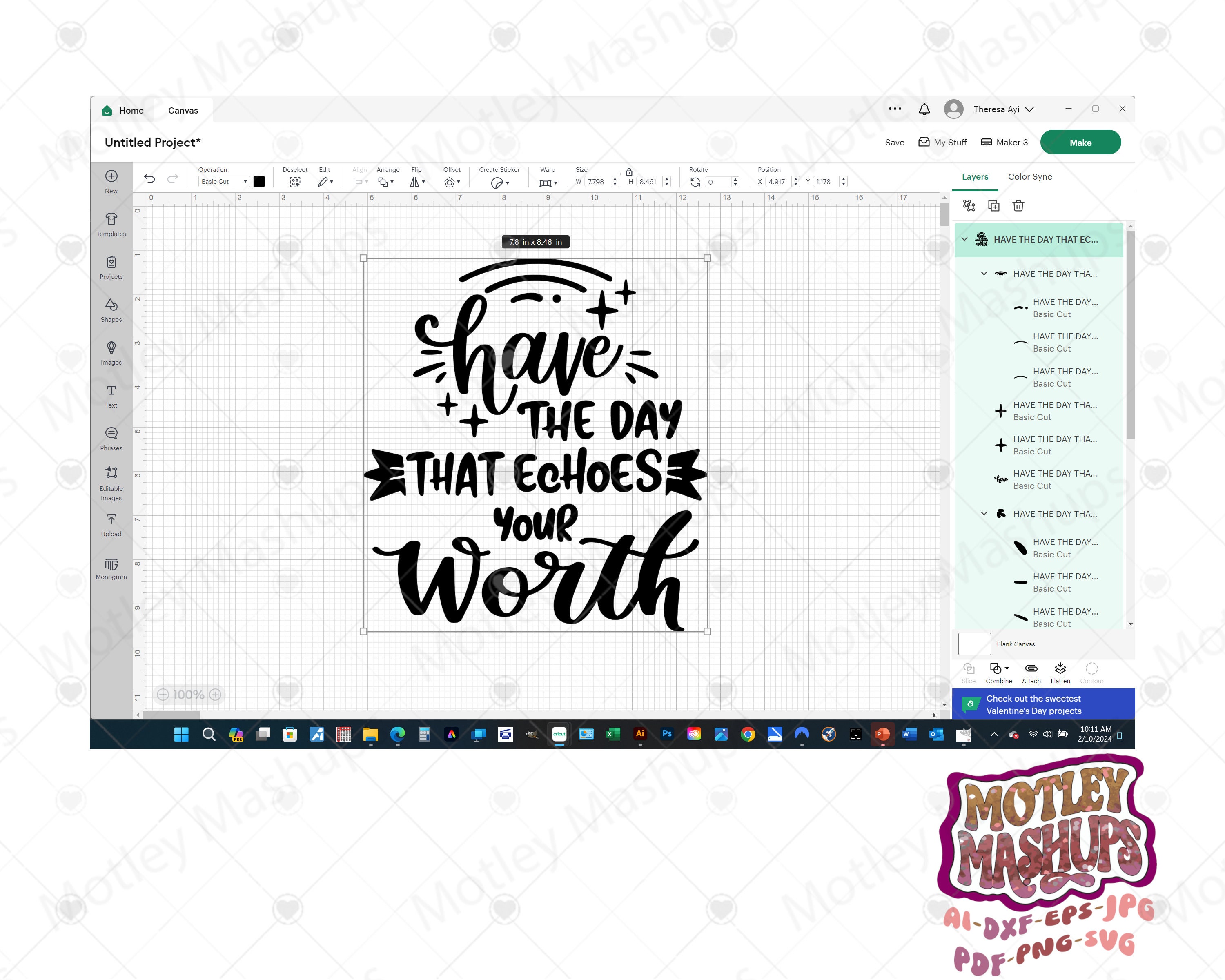 Have the Day You Svg Echoes Your Worth, Cricut, Self-esteem Svg, Girl ...