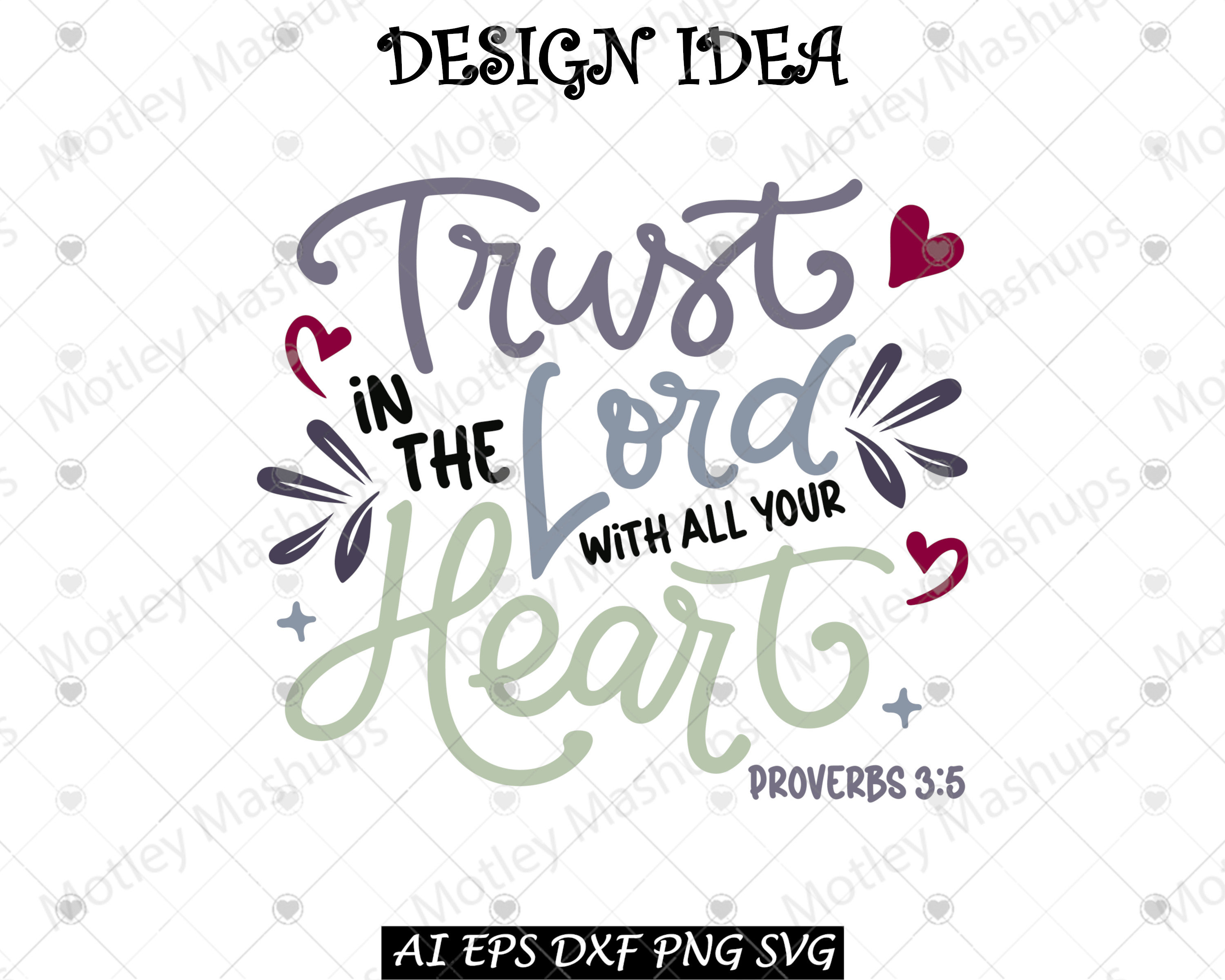 Trust in the Lord With All Your Heart SVG Proverbs 3:5 Svg, Christian ...