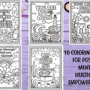 Set 1 Positive Mental Health Coloring Pages, Empowerment, Self-care Era ...