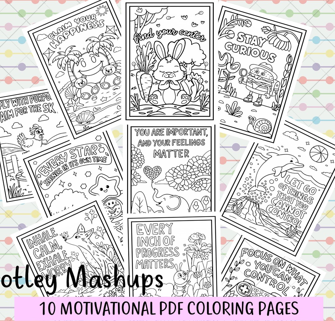 Set 3 Positive Mental Health Coloring Pages, Empowerment, Self-care Era ...