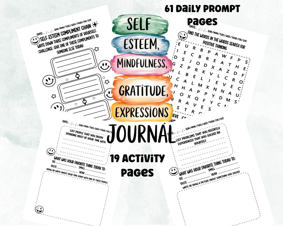 Gratitude Journal Pages for Kids, Teens and Adults With Prompts, Daily ...