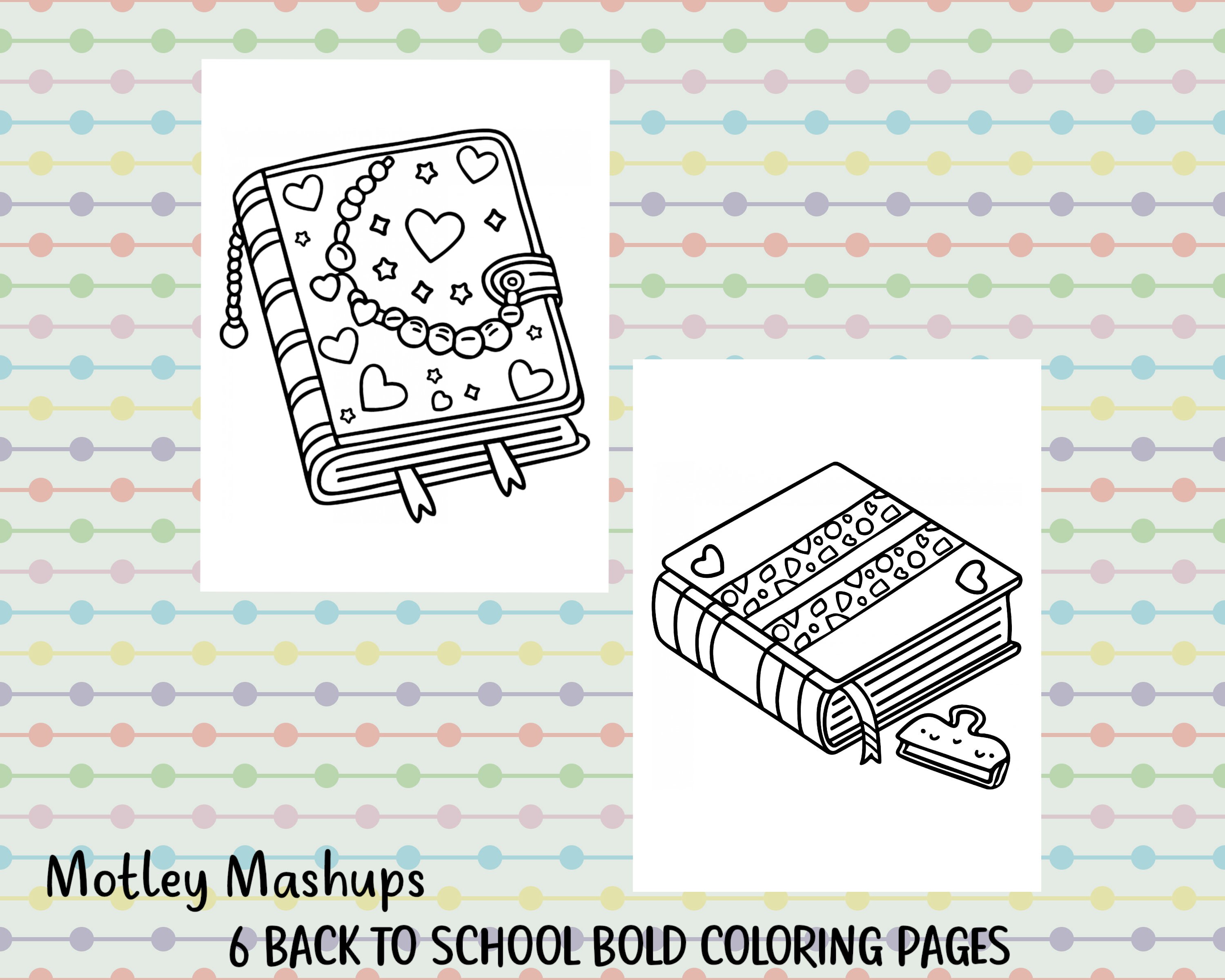 Bold Easy School Coloring Pages, Back to School Activities, Adult and ...