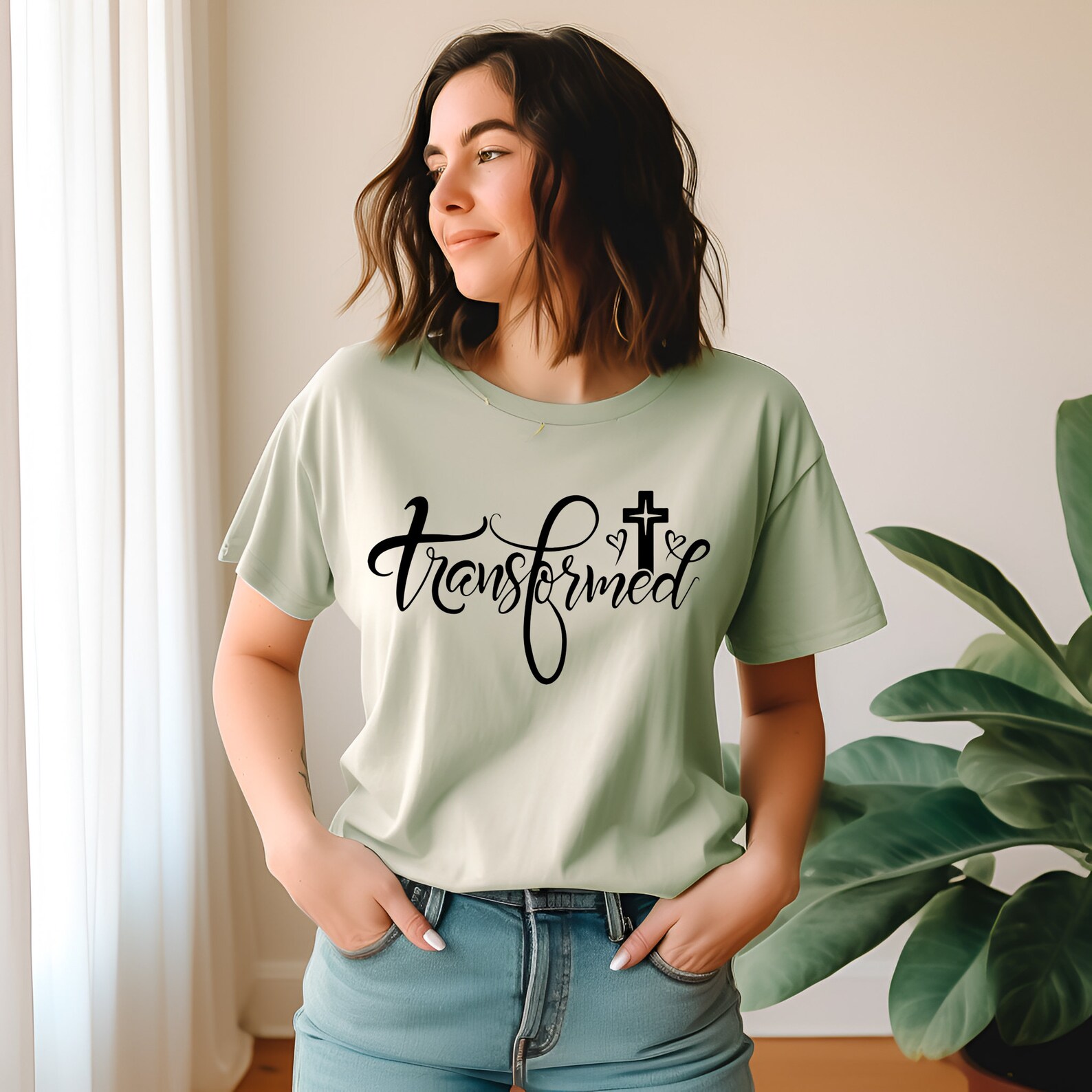 Transformed Hearts Cross Svg, Bible Verse Tshirt Svg, Christian Clipart ...