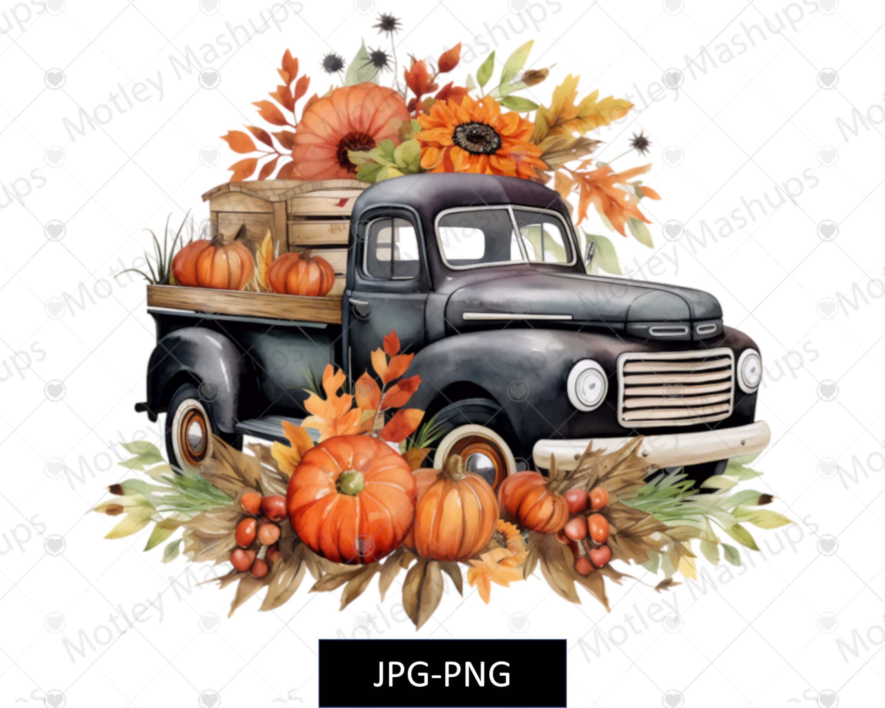 Fall Truck PNG, Fall Vintage Trucks, Vintage Fall Truck Bundle, Fall ...