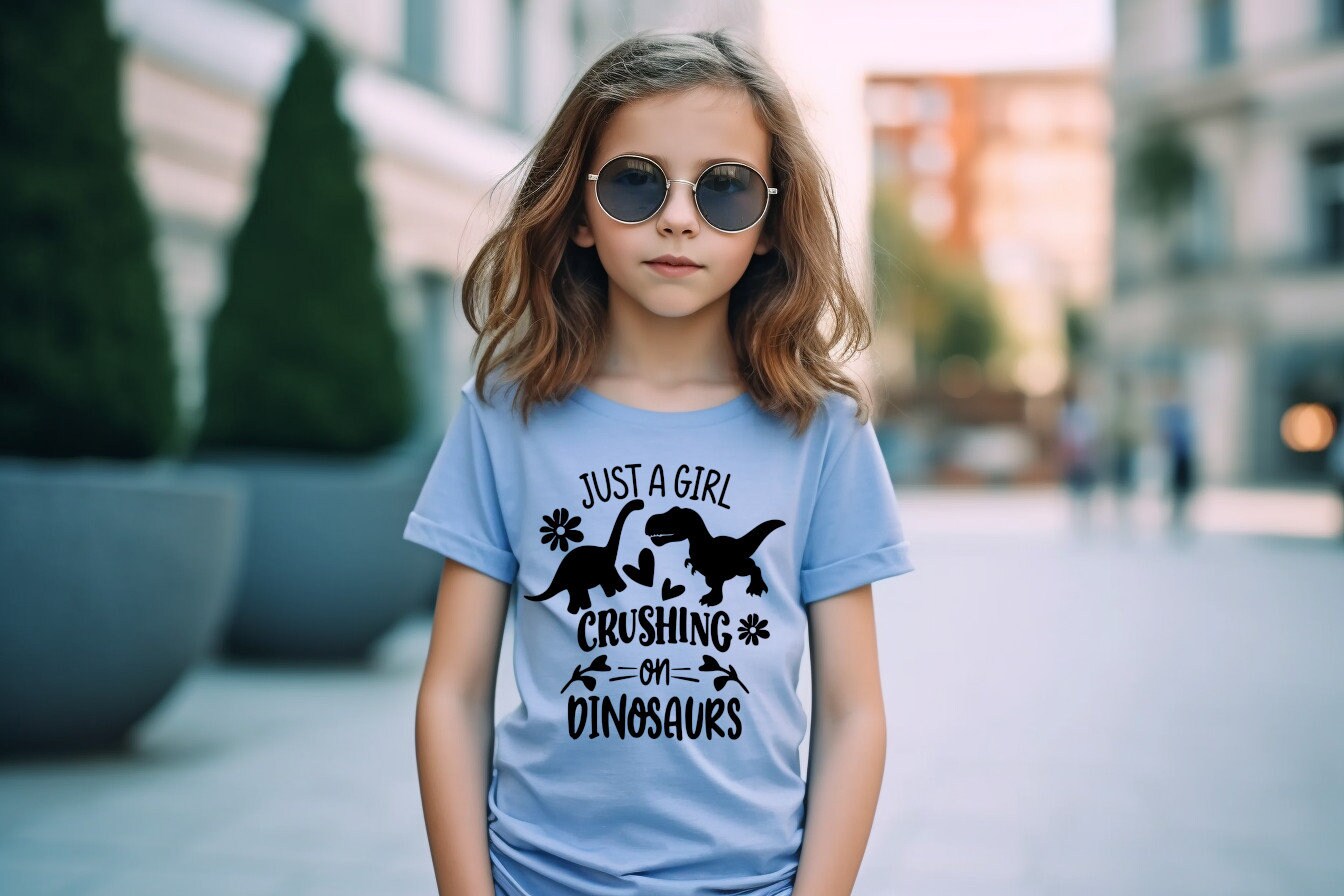 Just a Girl Crushing on Dinosaurs Svg, Girl Loves Dinosaurs Svg, Animal ...