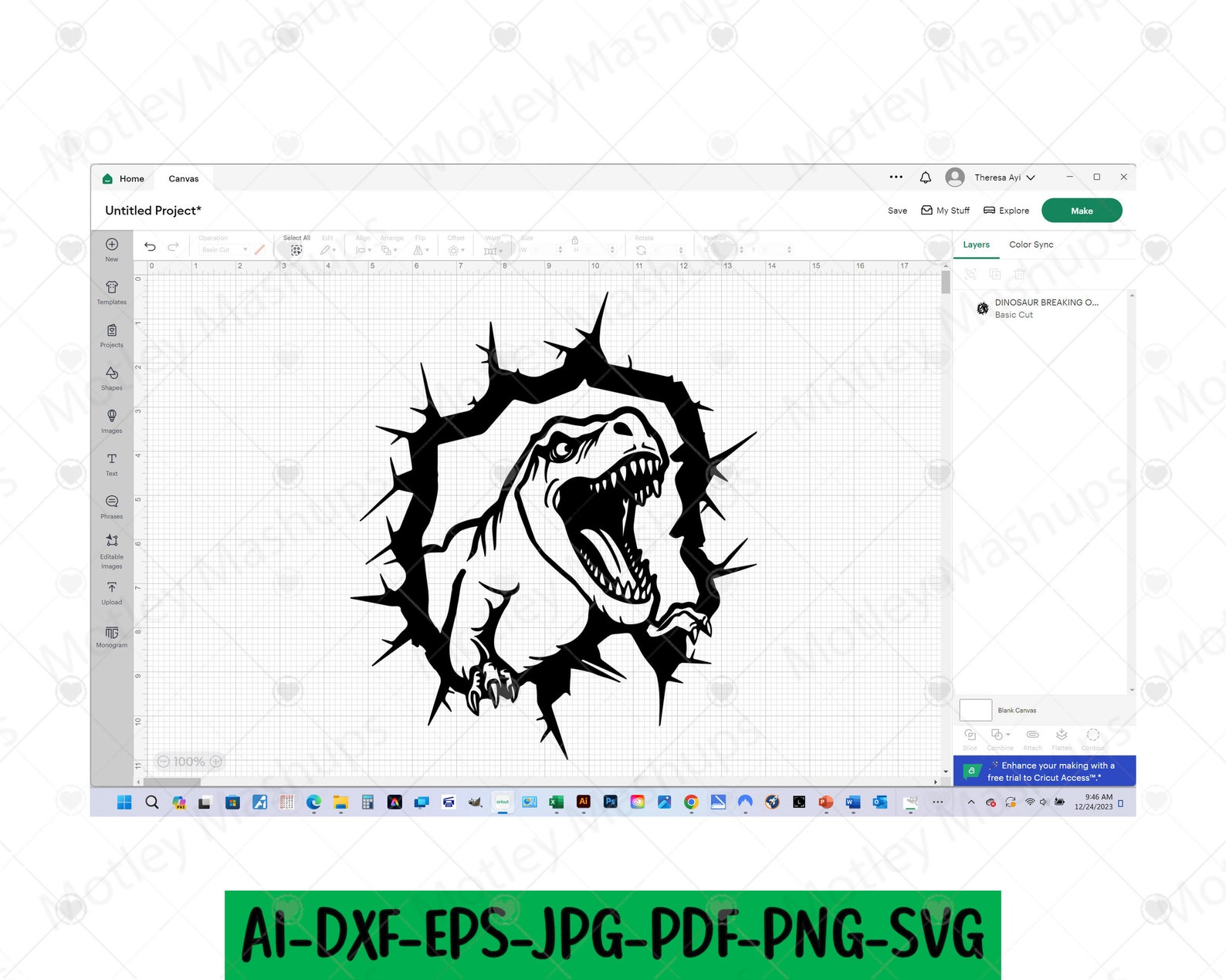 T-rex Scratch Svg, T-rex SVG PNG, Dinosaur Svg Png, Cracked Wall Svg ...