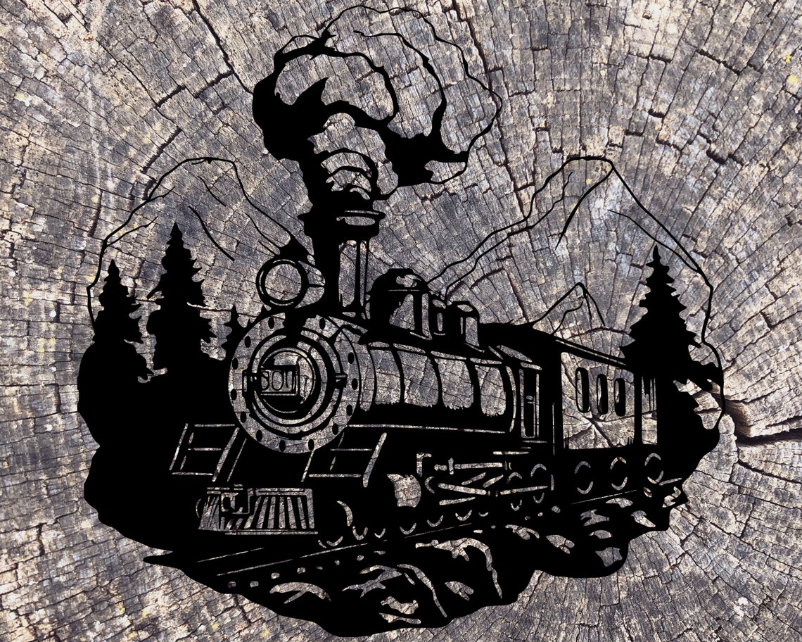 ZUG in Bergen SVG, Zug Clipart, Zug SVG für Cricut Lokomotive mit Rauch ...