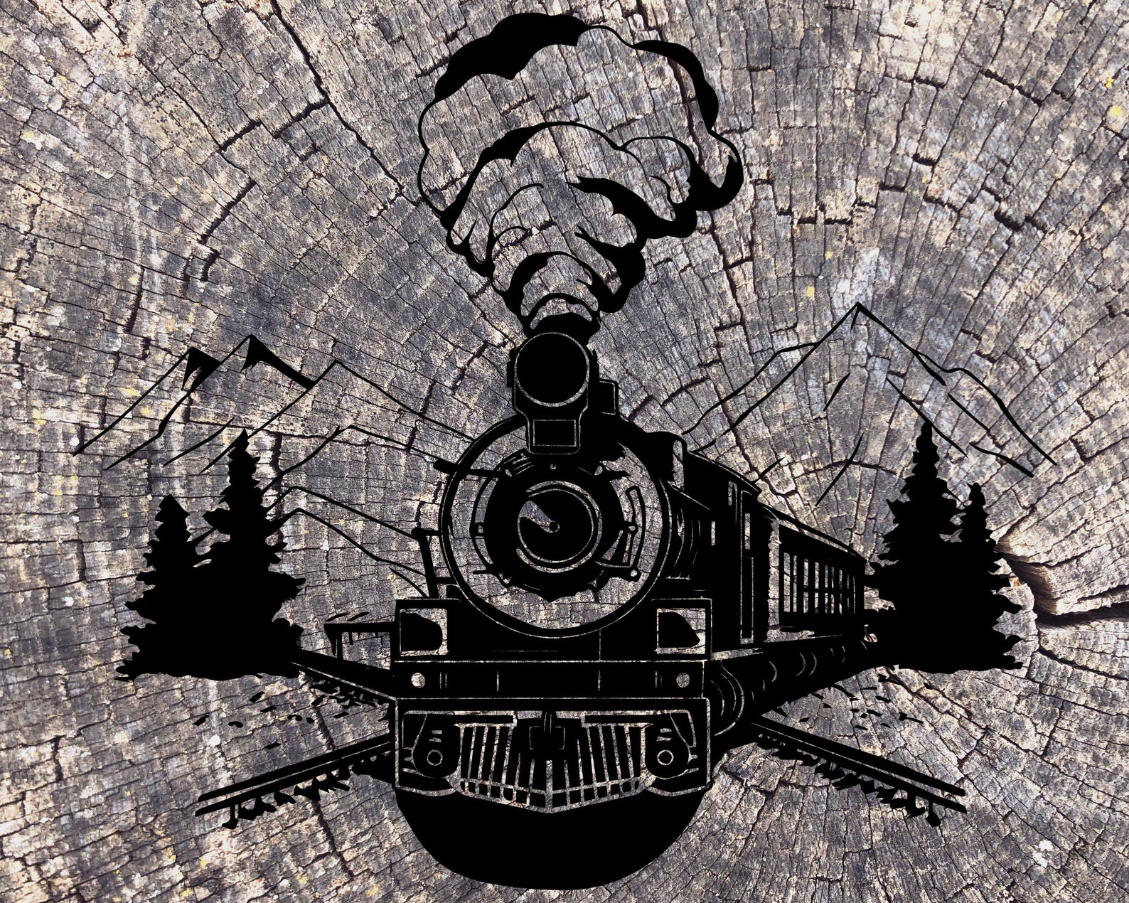ZUG in Bergen SVG, Zug Clipart, Zug SVG für Cricut Lokomotive mit Rauch ...