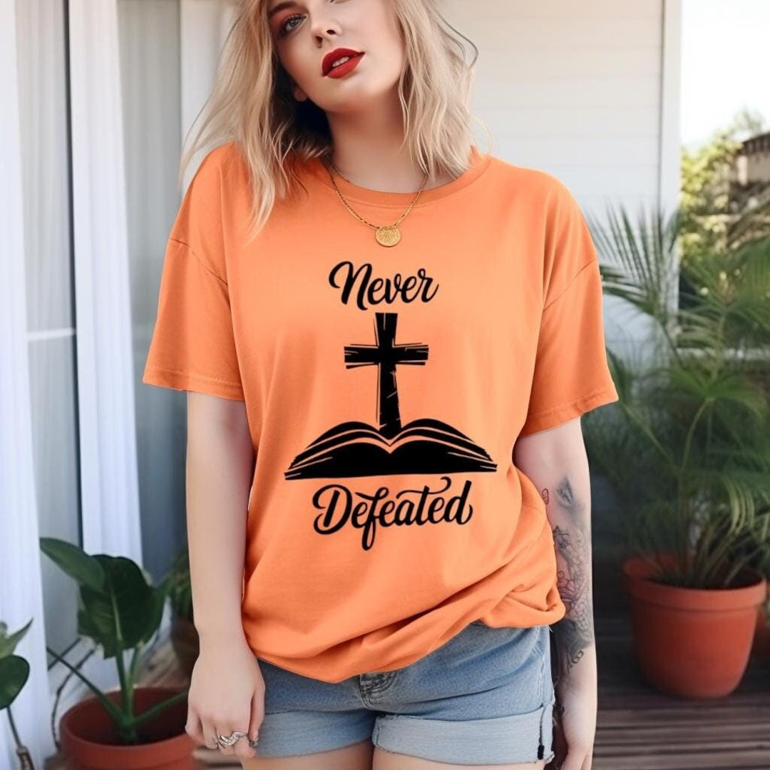 Bible and Cross SVG, Never Defeated Christian Clipart (digital Download ...