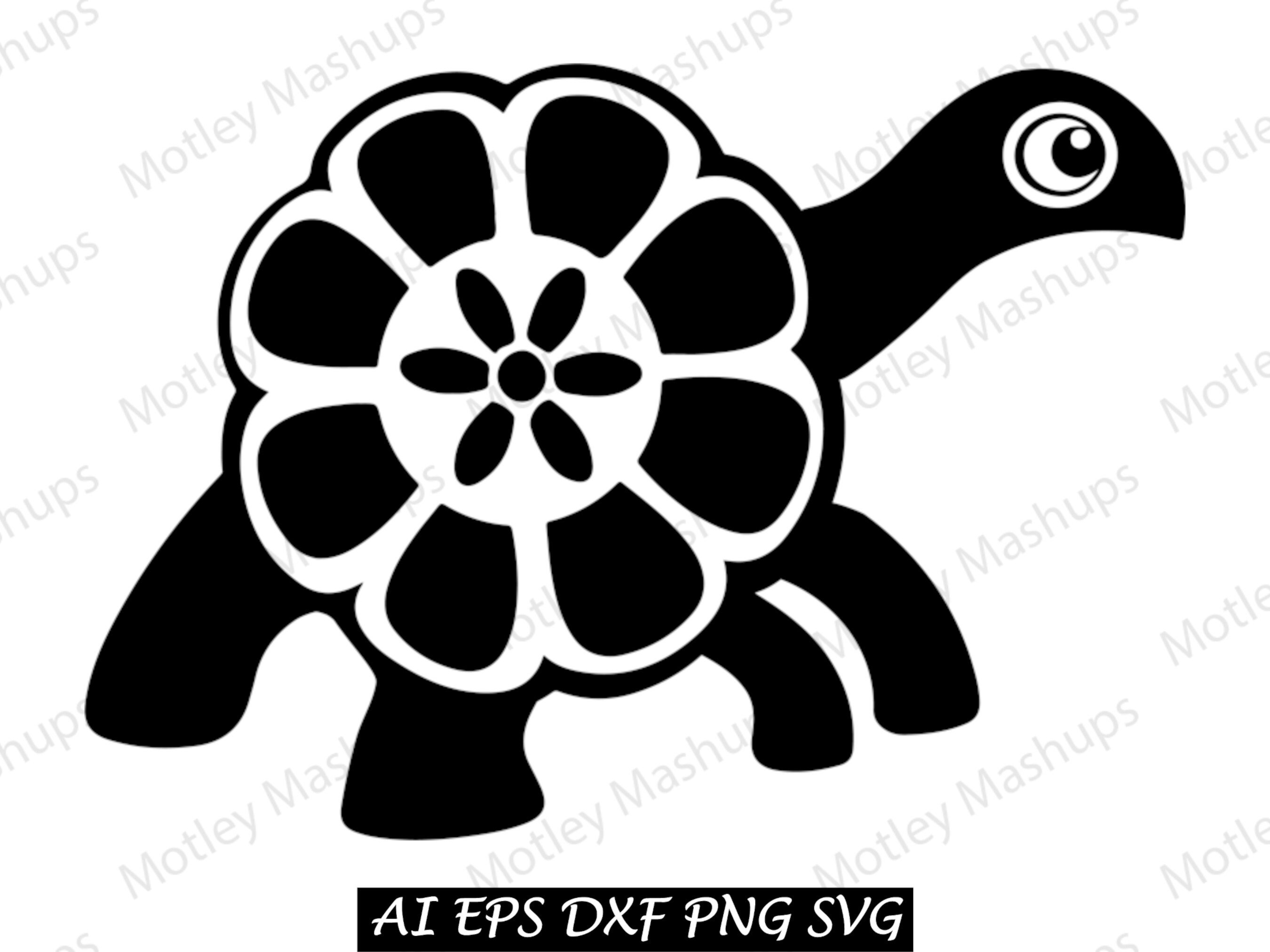 Turtle With Flowers SVG, Turtle SVG Dxf, Turtle Clipart, Turtle Cricut ...