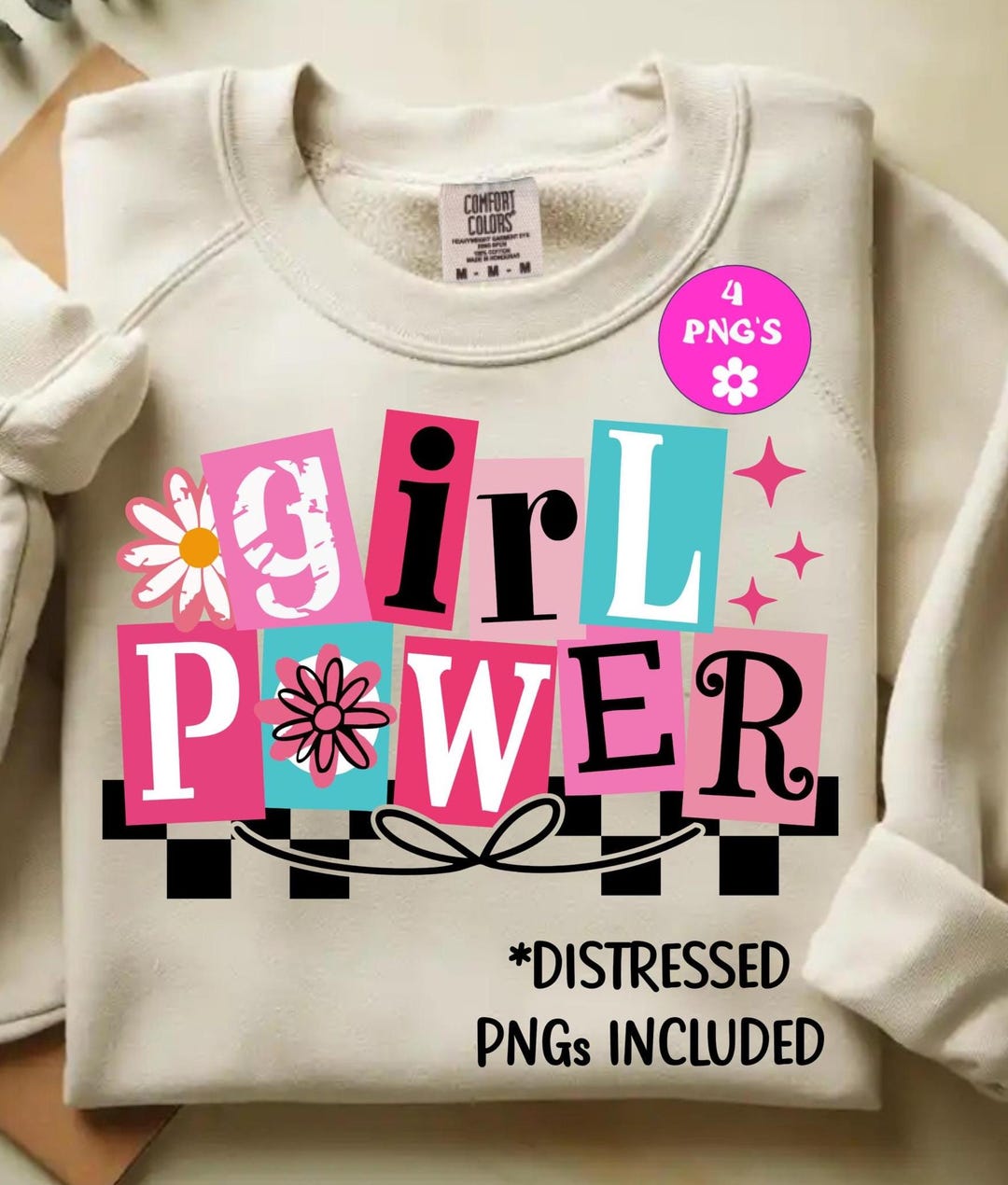 Girl Power Checkerboard PNG, Women Empowerment, Distressed Design ...