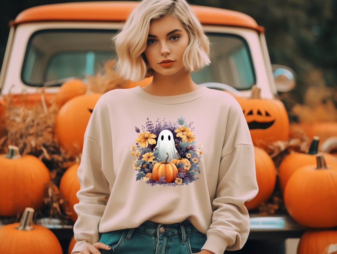 Halloween Spooky Ghost Fall PNG, Fall PNG, Pumpkins, Ghouls PNG ...