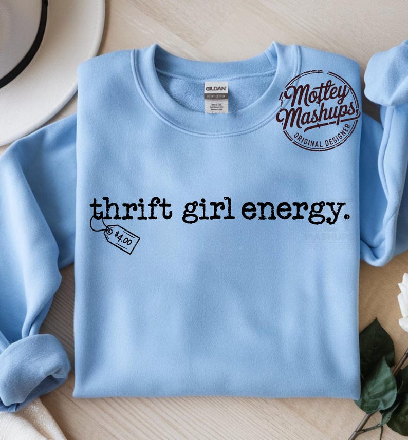 Trendy Thrift Girl Energy Png, Vintage Thrift Png, Minimalist Shirt ...