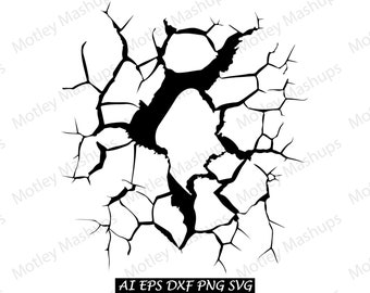 Cracked Wall Svg / Broken Brick Wall / Brick Wall Svg / - Etsy