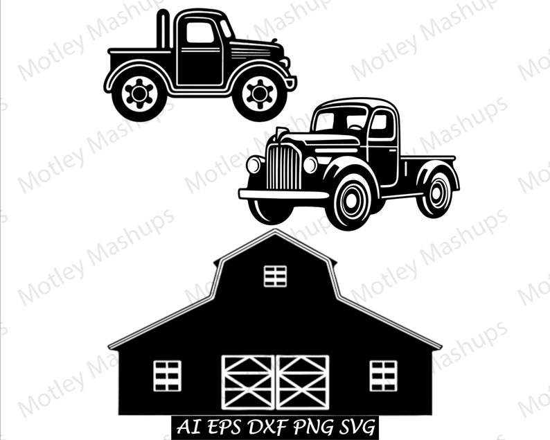 Farm Truck Svg, Barn Svg, Vintage Truck Svg Png, Old Truck, Commercial ...