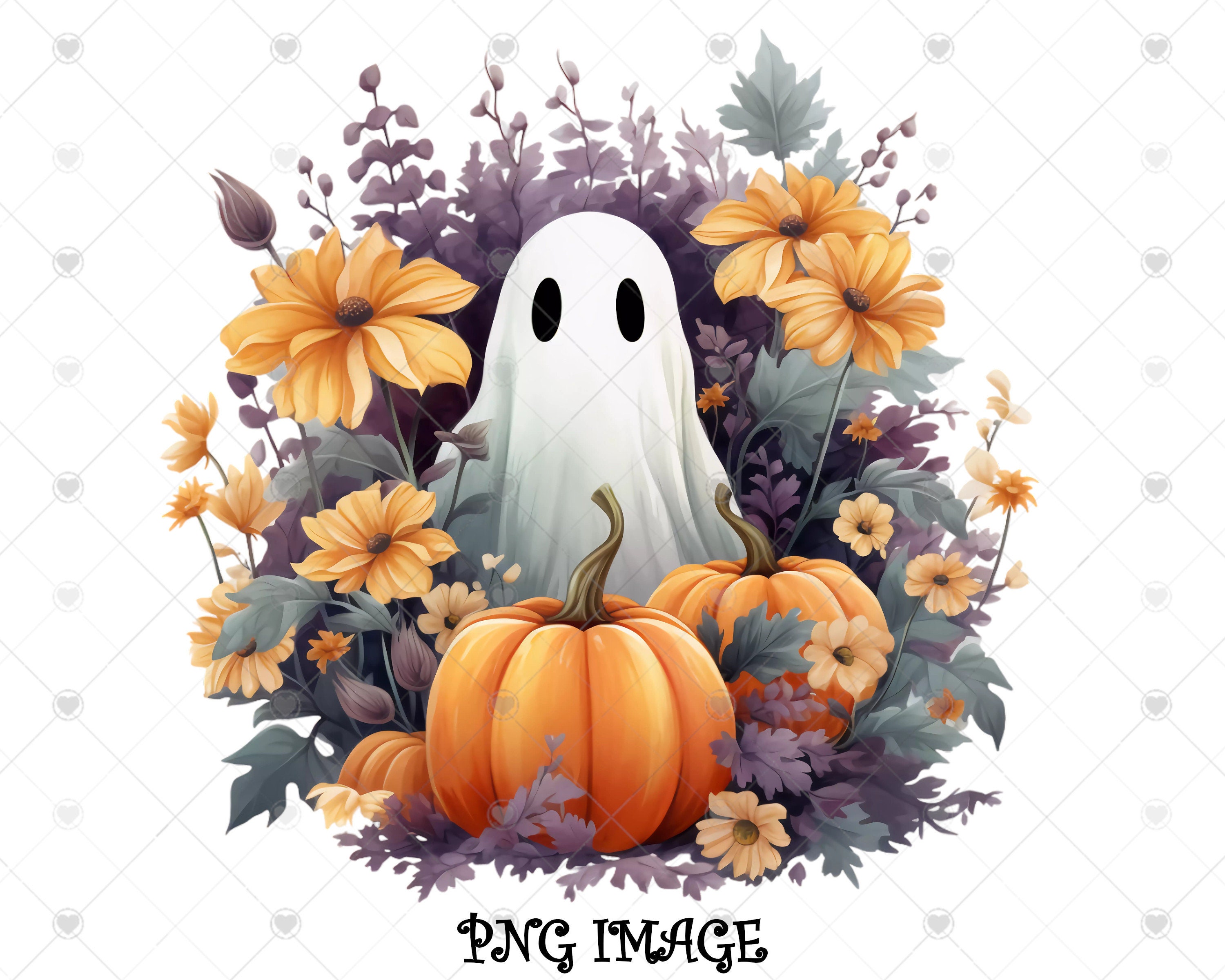 Halloween Spooky Ghost Fall PNG, Fall PNG, Pumpkins, Ghouls PNG ...