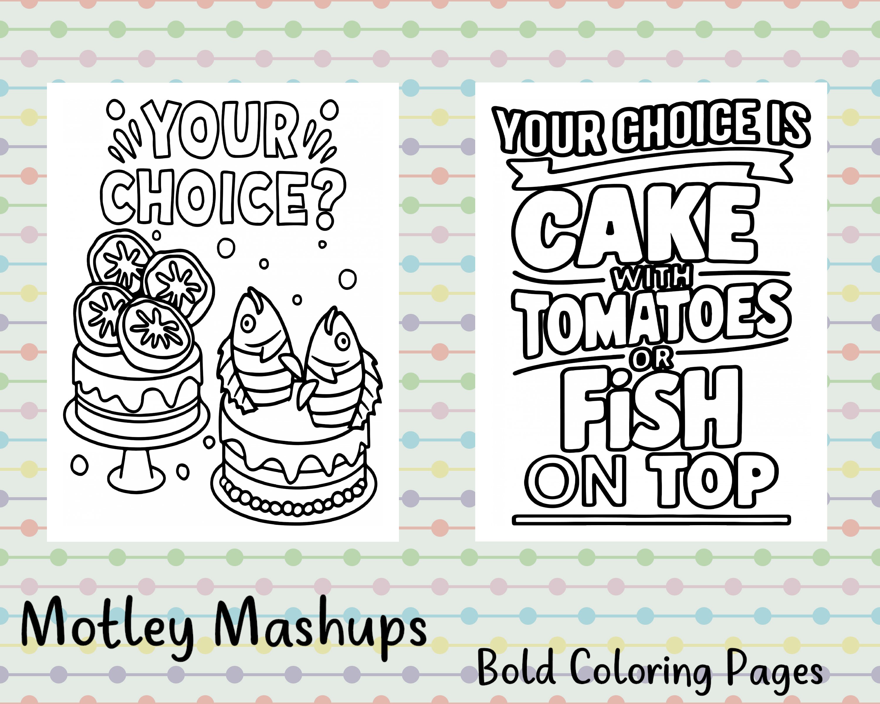 Would You Rather Kids Coloring Pages, Weird Fun Food Choices, Kids ...