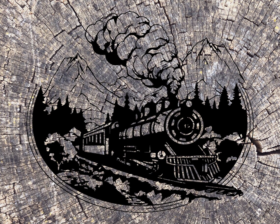 ZUG in Bergen SVG, Zug Clipart, Zug SVG für Cricut Lokomotive mit Rauch ...