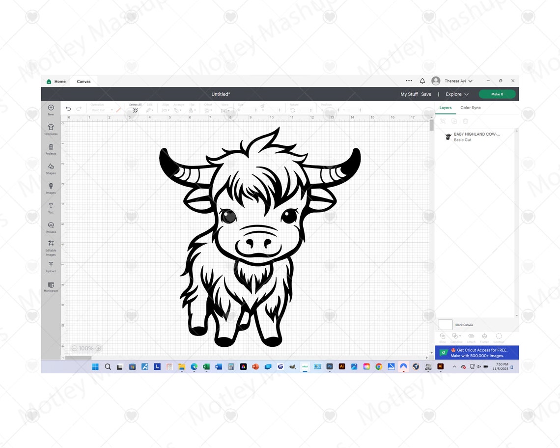 Cute Baby Highland Cow Svg, Baby Farm Animal Svg Png, Highland Baby Cow ...