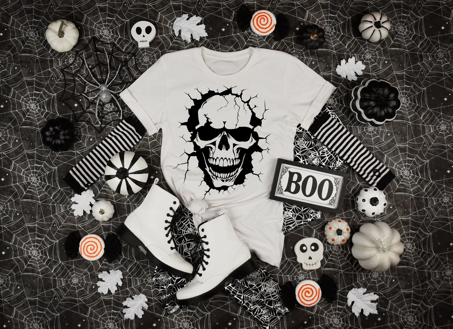 Skull in the Wall Svg, Bones Svg, Skeleton Svg Dxf Png, Halloween Svg ...