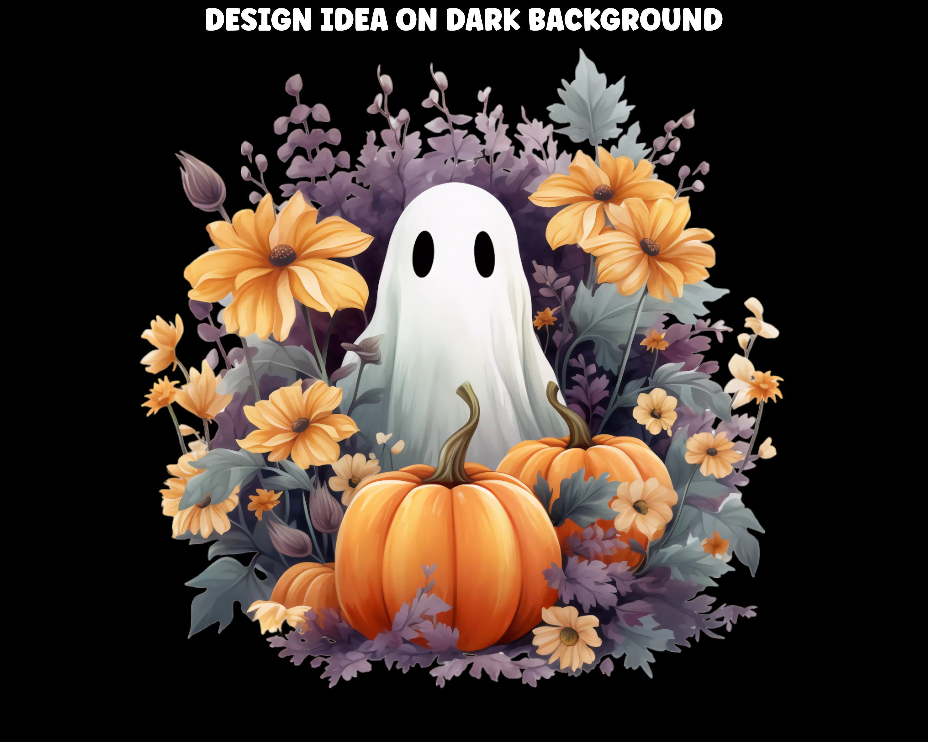 Halloween Spooky Ghost Fall PNG, Fall PNG, Pumpkins, Ghouls PNG ...