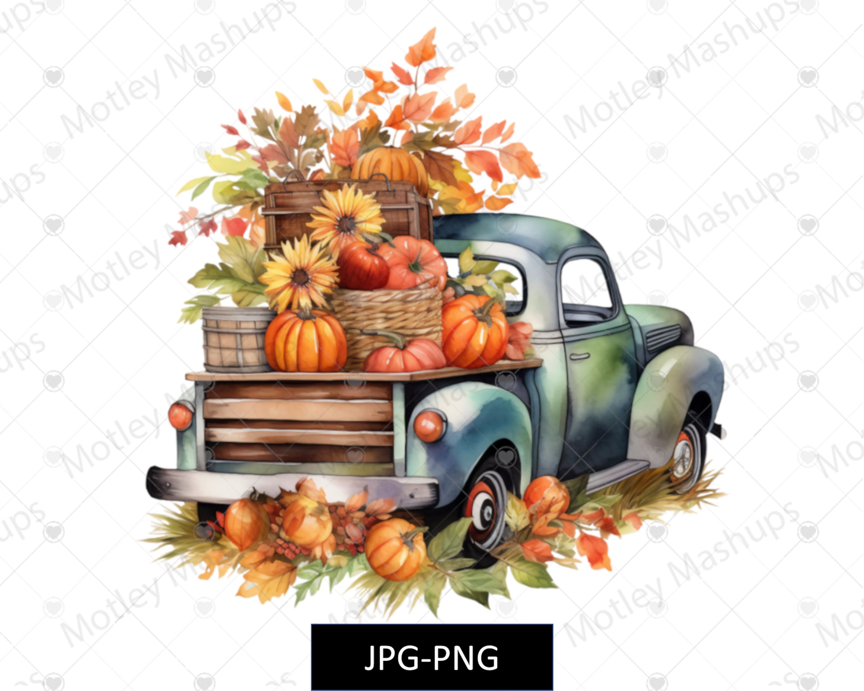 Fall Truck PNG, Fall Vintage Trucks, Vintage Fall Truck Bundle, Fall ...