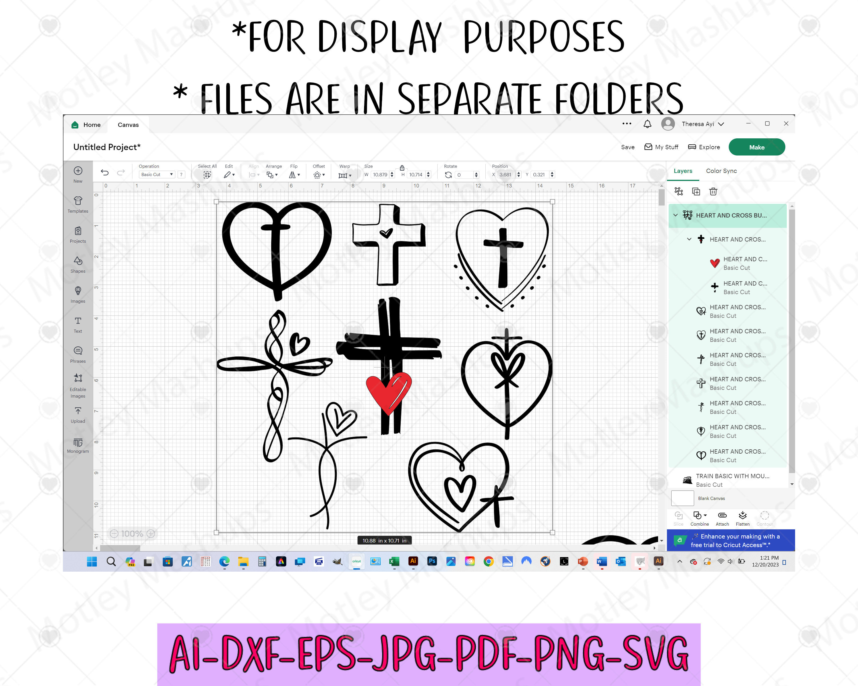 Heart Cross SVG Bundle, Jesus Svg, Christian Svg, Valentine's Day Svg ...
