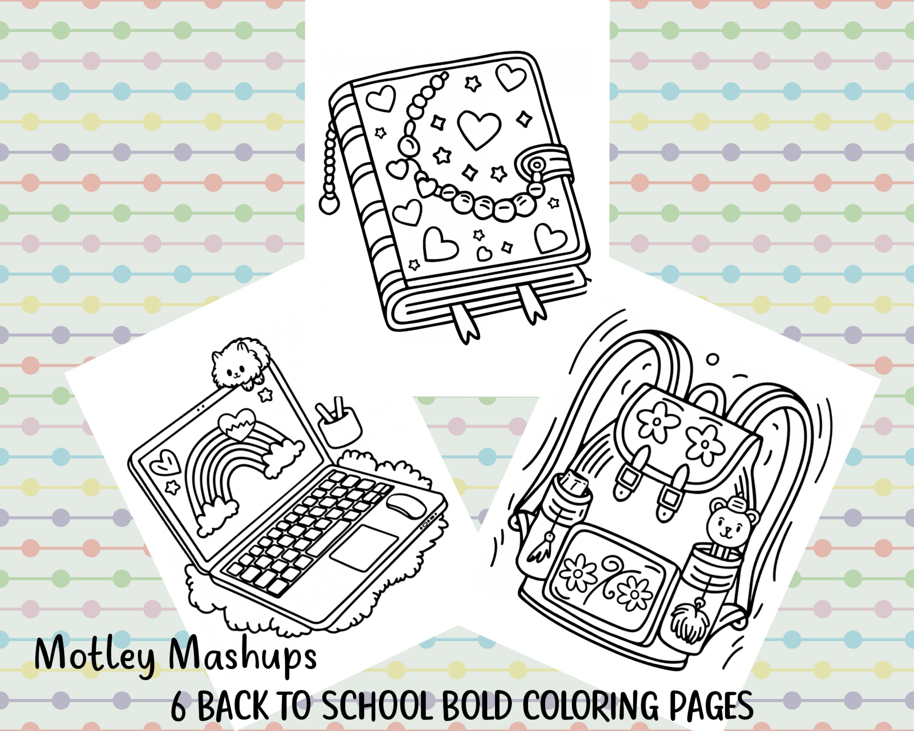 Bold Easy School Coloring Pages, Back to School Activities, Adult and ...