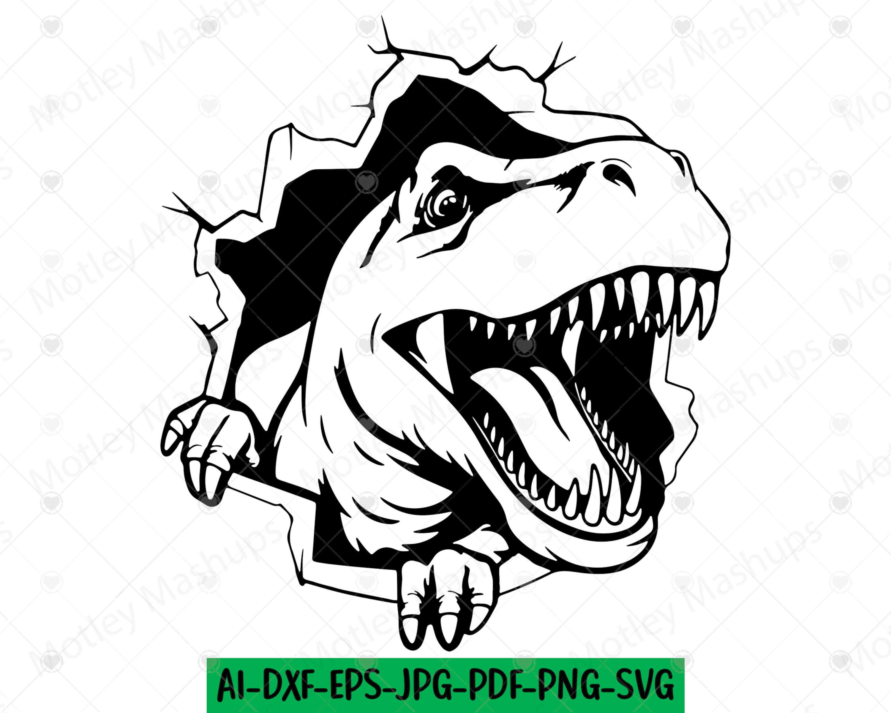 T-rex Scratch Svg, T-rex SVG PNG, Dinosaur Svg Png, Cracked Wall Svg ...