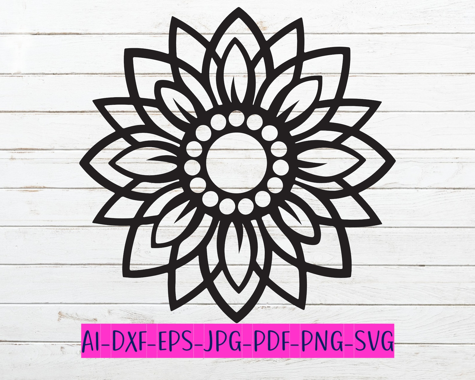 Sunflower Svg, Flowers Svg Png, Floral Svg Png, Sunflower Template Svg ...