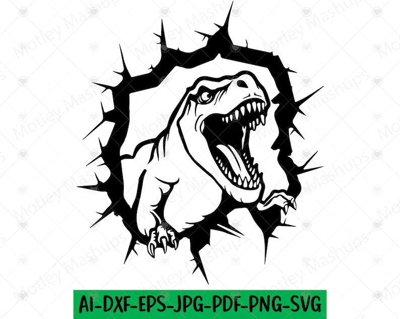 T-rex Scratch Svg, T-rex SVG PNG, Dinosaur Svg Png, Cracked Wall Svg ...