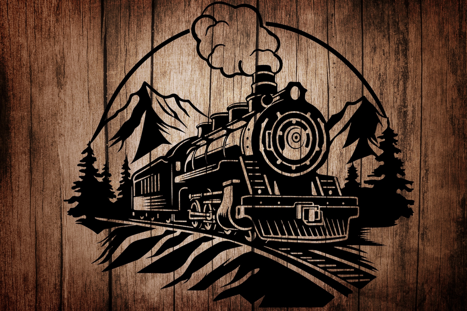 Locomotive Train SVG Bundle, Mountain Scene, Steam Engine Clipart ...
